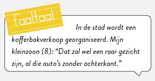 Kofferbakverkoop | Taalvoutjes