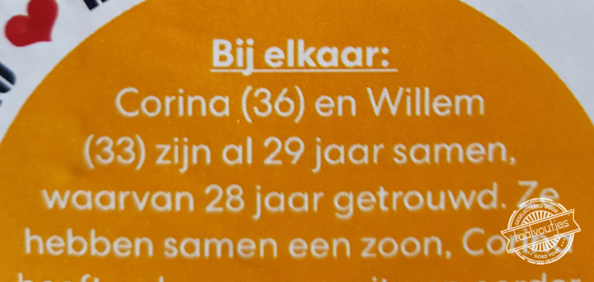 29 jaar samen | Taalvoutjes